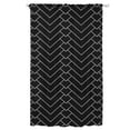 Abstract Line Sheer Curtains 84 Inch Long 1 Panel Herringbone Black ...