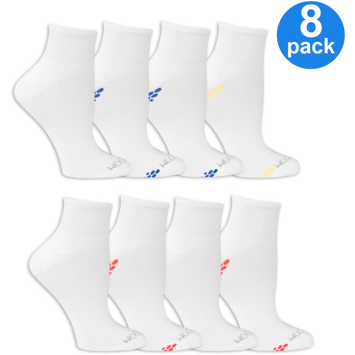 Women's value pack ankle socks, 8 pack - Walmart.com