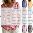 Ailaofu Women's Striped Collared Three Quarter Sleeve T-Shirt, Stylish ...