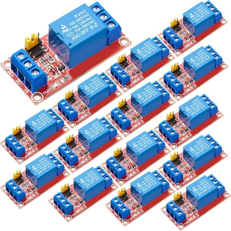 15 Pieces 5V Relay Module 1- Channel Relay Control Boards with ...
