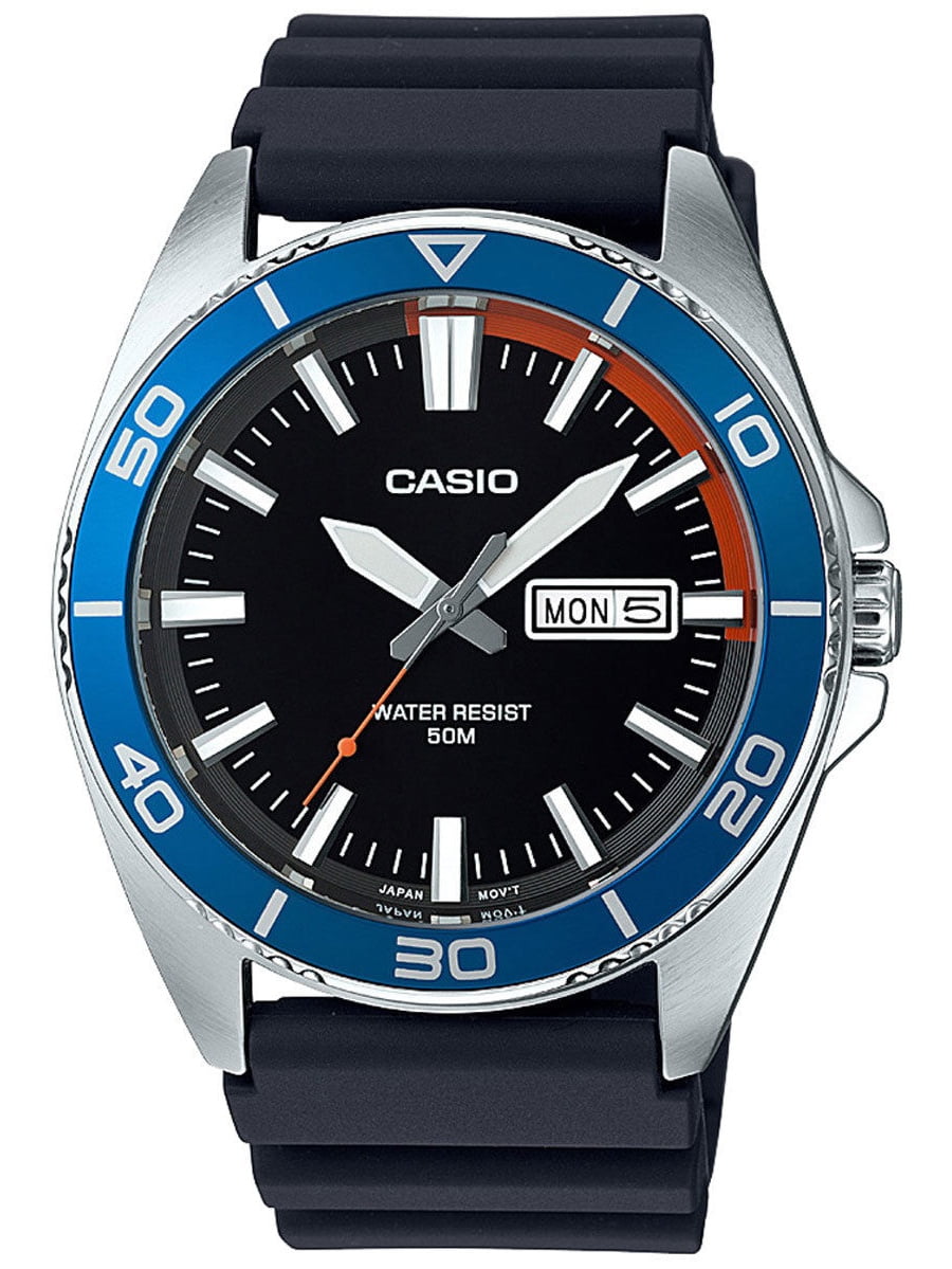 Casio Men s Dive Style Watch Wristwatch Black Day Date Dial Resin Strap Casio Men s Dive Style Watch Wristwatch Black Day Date Dial Resin Strap