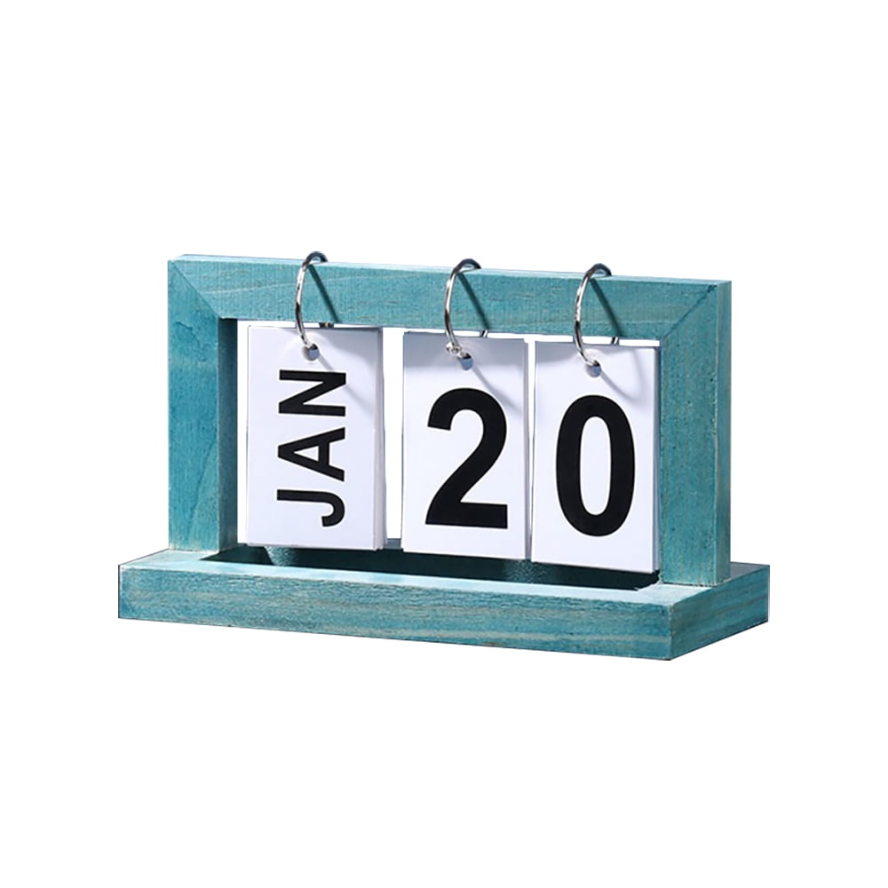 Creative Wooden Flip Calendar Simple Home Desktop Small Ornaments Study ...