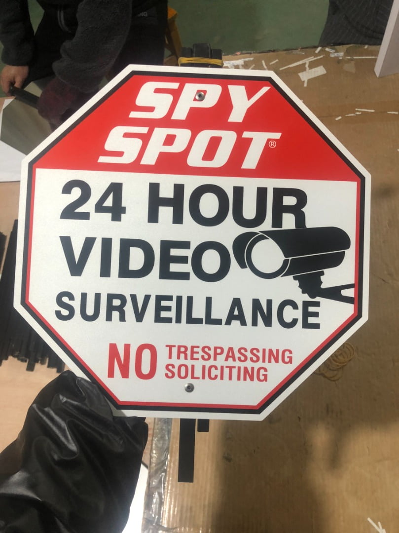Spy Spot Pack of 2 Foldable 24 Hour Video Surveillance Plastic Signs 12 ...