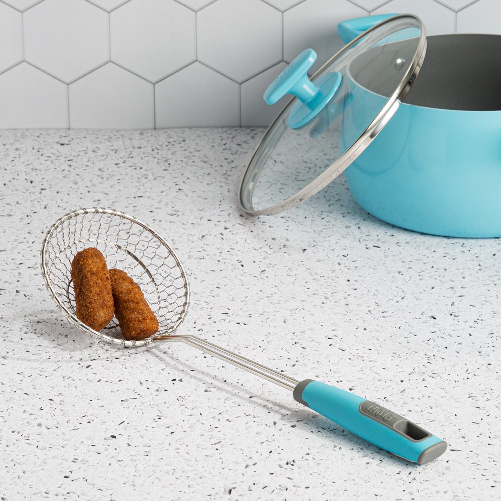 Tasty Stainless Steel Round Wire Skimmer, 5" Diameter, Tasty Blue ...