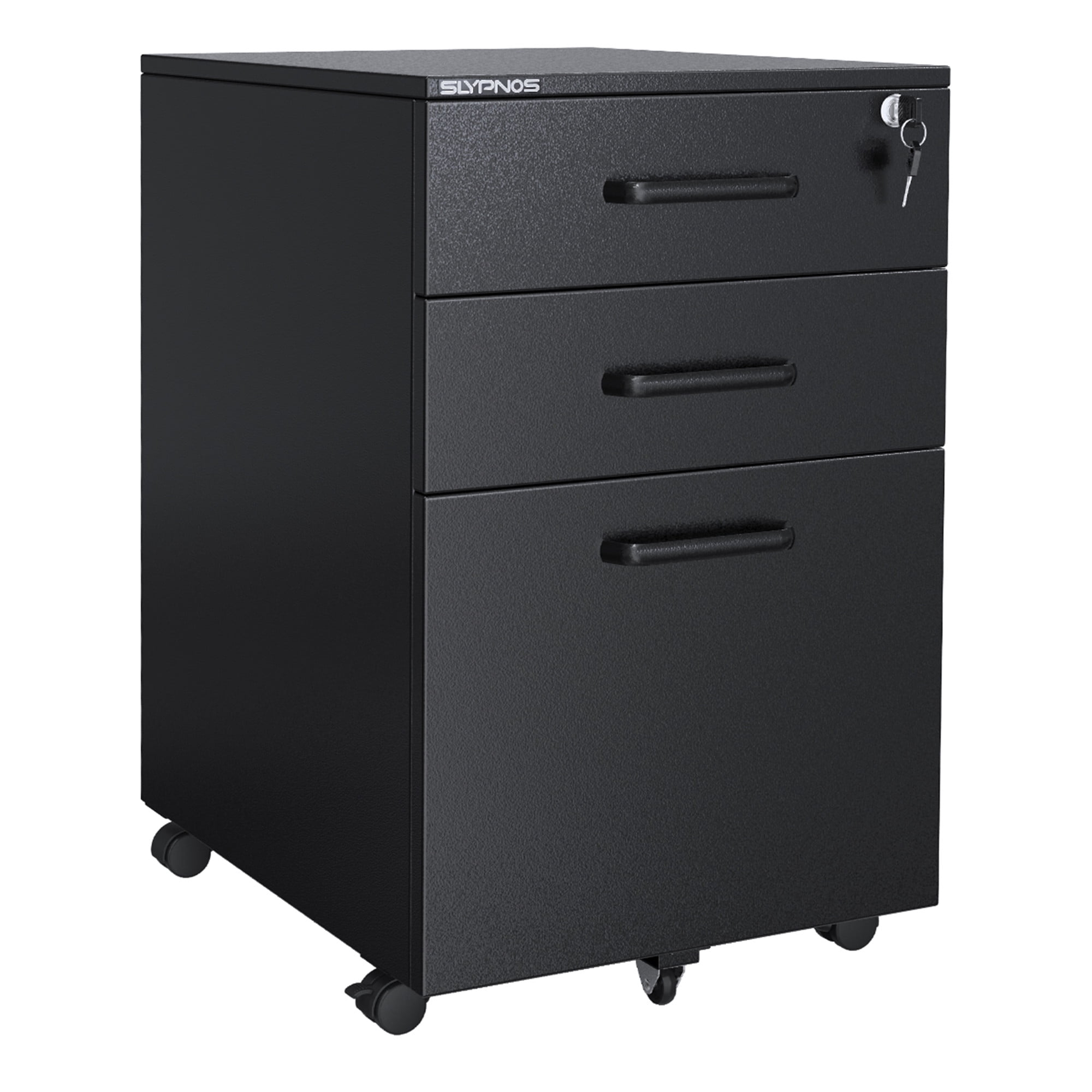 SLYPNOS 3 Drawer Mobile File Cabinet Lockable Filing Cabinet With SLYPNOS 3 Drawer Mobile File Cabinet Lockable Filing Cabinet With