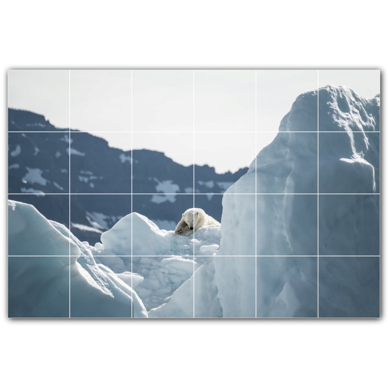 Picture-Tiles.com: Bear Ceramic Tile Wall Mural WAL500107-64L. 48"W x ...