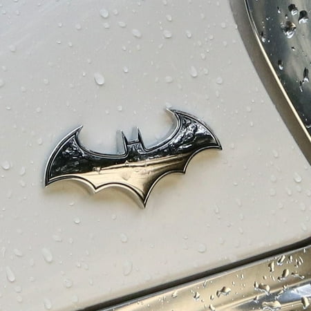 3D Chrome Metal Bat Auto Logo Car Sticker Batman Badge Emblem Tail ...