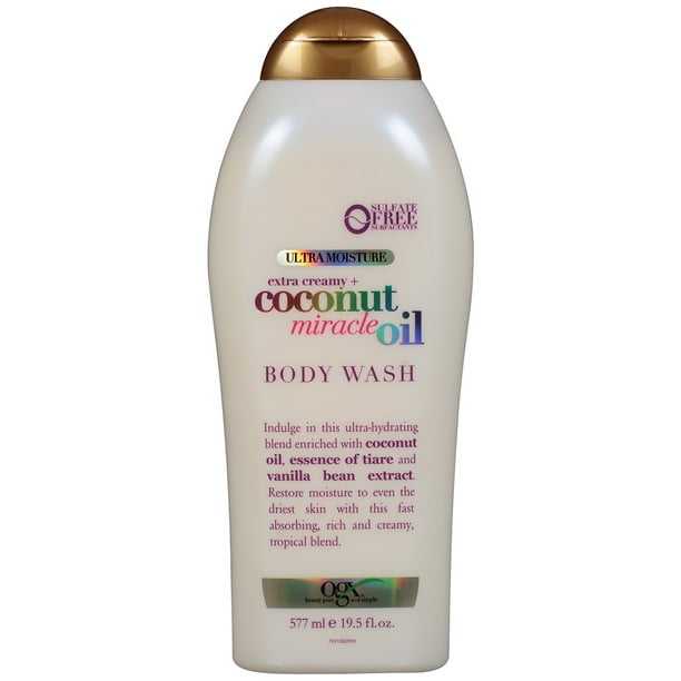 OGX Ultra Moisture Body Wash Extra Creamy + Coconut Miracle Oil, 19.5 ...