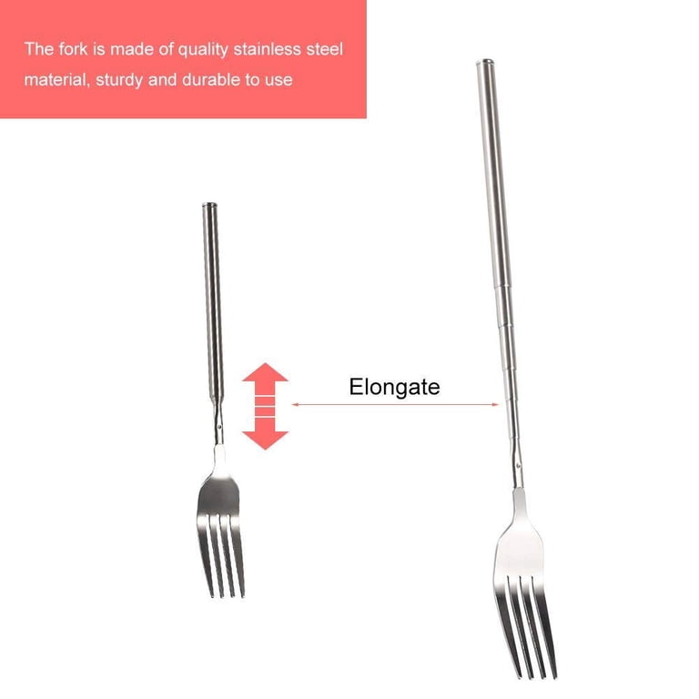 Expandable Fork Extra Long Fork Prank, 2026 Stainless Steel Extendable ...