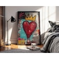Affixzi Neo-Expressionist Graffiti Heart Wall Art, Urban Crowned Print ...