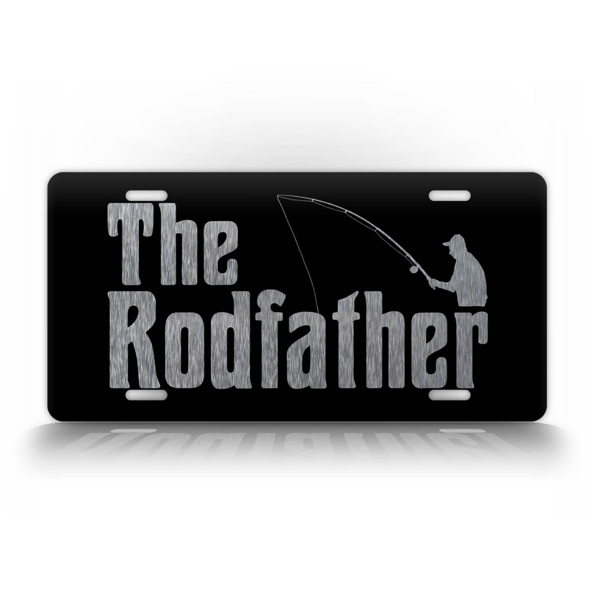 The Rodfather Silver Fishing License Plate Godfather Rod and Reel Auto ...
