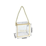 BalsaCircle 25 Gold Clear 4x4 in PVC Favor Boxes with Rope Handles ...