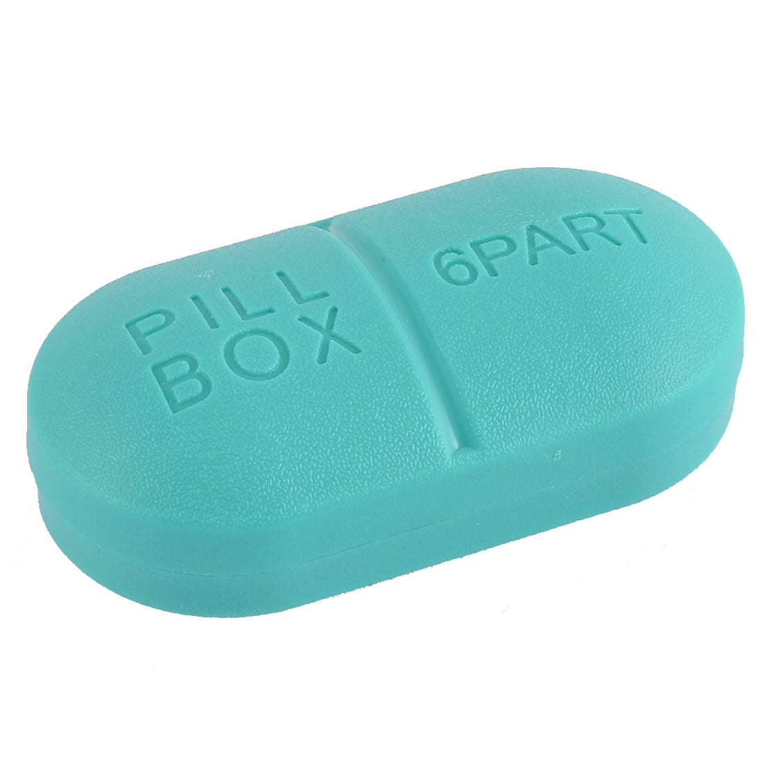 Plastic Oval Shape Medicine Pill Tablet Storage Case Box Container Cyan ...