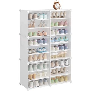 Holaki 2 layers Glass Door Shoe Box Shoe Storage Cabinet For Sneakers ...
