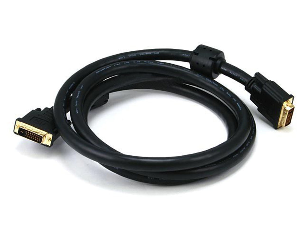Monoprice 6ft 24AWG CL2 Dual Link DVI-D Cable - Black - Walmart.com ...