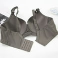 Amidoa Bras for Women Push-up Underwire Large Bust Gray Seamless Solid ...