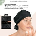 Kitsch Satin Hair Bonnet for Sleeping, Women's Night Cap (Black ...