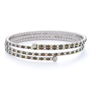 X & O White Rhodium Plated Crystal Seven Row Bracelet - Walmart.com