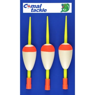 Comal Tackle 1.75" Weighted Pear Slip Stick Float, Red & White, 3 Pack ...
