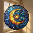 Abstract Night Sky Pattern Stained Glass Style Window Hanging ...