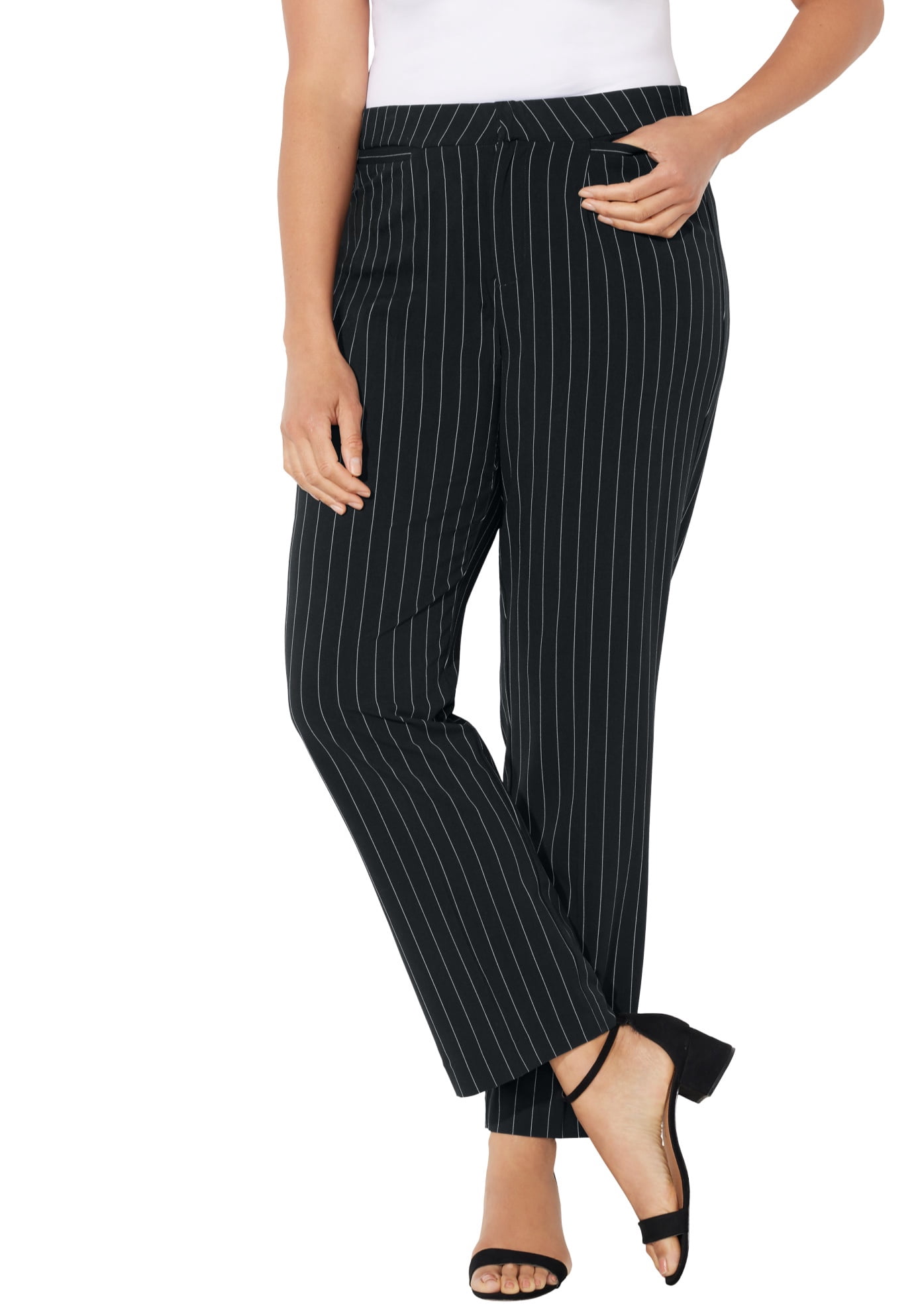 Catherines Women's Plus Size Right Fit Pant (Moderately Curvy ...