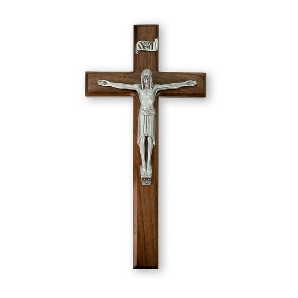 Large Catholic Genuine Walnut Wall Crucifix, 12", for Home, Office ...