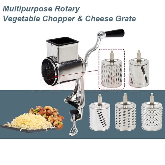 Miumaeov Stainless Steel Rotary Vegetable Cheese Grater Manual Rotary ...