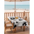 54x80 Inch Outdoor Tablecloth with Umbrella Hole Zipper Rectangle Black ...