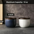Ceramic Salt and Pepper Bowls: 10 oz Stackable Spice Cellar with Wooden ...