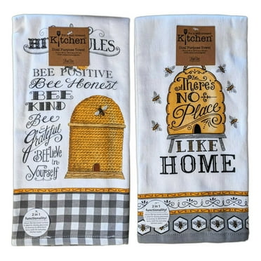 Set of 2 BEE INSPIRED Honey Bee Terry Kitchen Towels by Kay Dee Designs ...