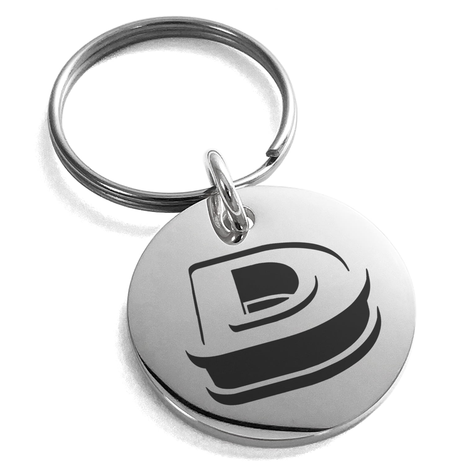 Stainless Steel Letter D Initial 3D Monogram Engraved Small Medallion ...