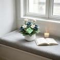 AuroraX Mini Artificial Rose Plants Indoor Potted Fake Rose Lifelike UV ...
