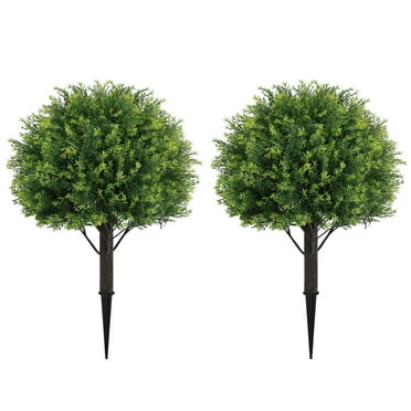 Costway 2 PCS Faux Cypress Topiary Ball Tree with Six Balls Fake Shrub ...