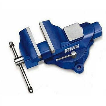 Irwin 4 in. Steel Workshop Bench Vise Blue Swivel Base - Walmart.com