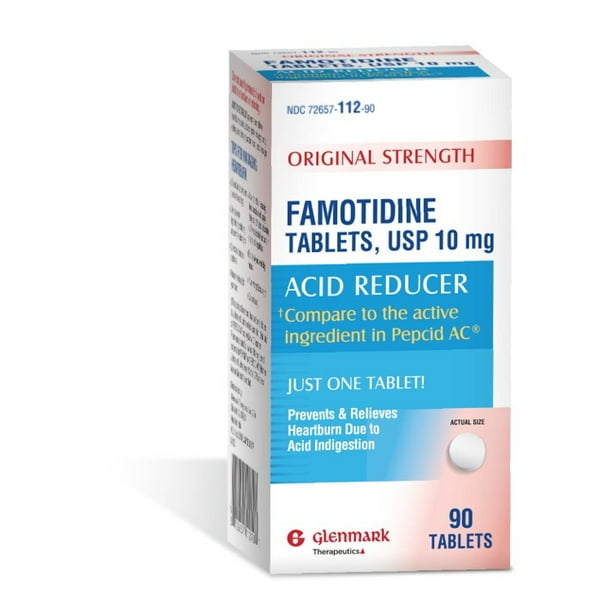 Glenmark Original Strength Famotidine Tablets, 10 mg, Acid Reducer for ...