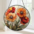 California Poppy Botanical Stained Glass Suncatcher Window Panel ...