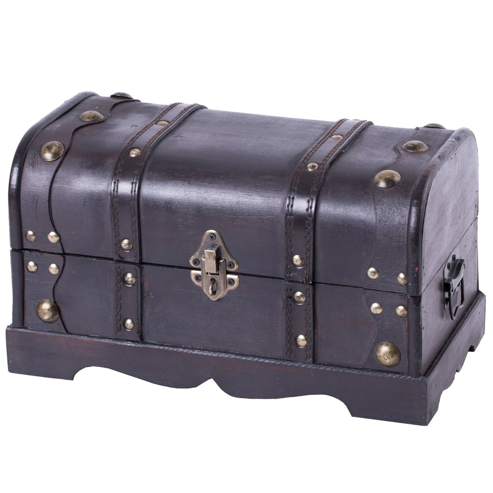 Small Pirate Style Wooden Treasure Chest - Walmart.com - Walmart.com