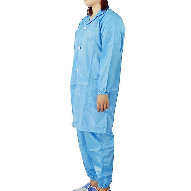 Anti-static Smock Cleanroom Suit Overalls Dust-proof Lab Coat Isolation ...