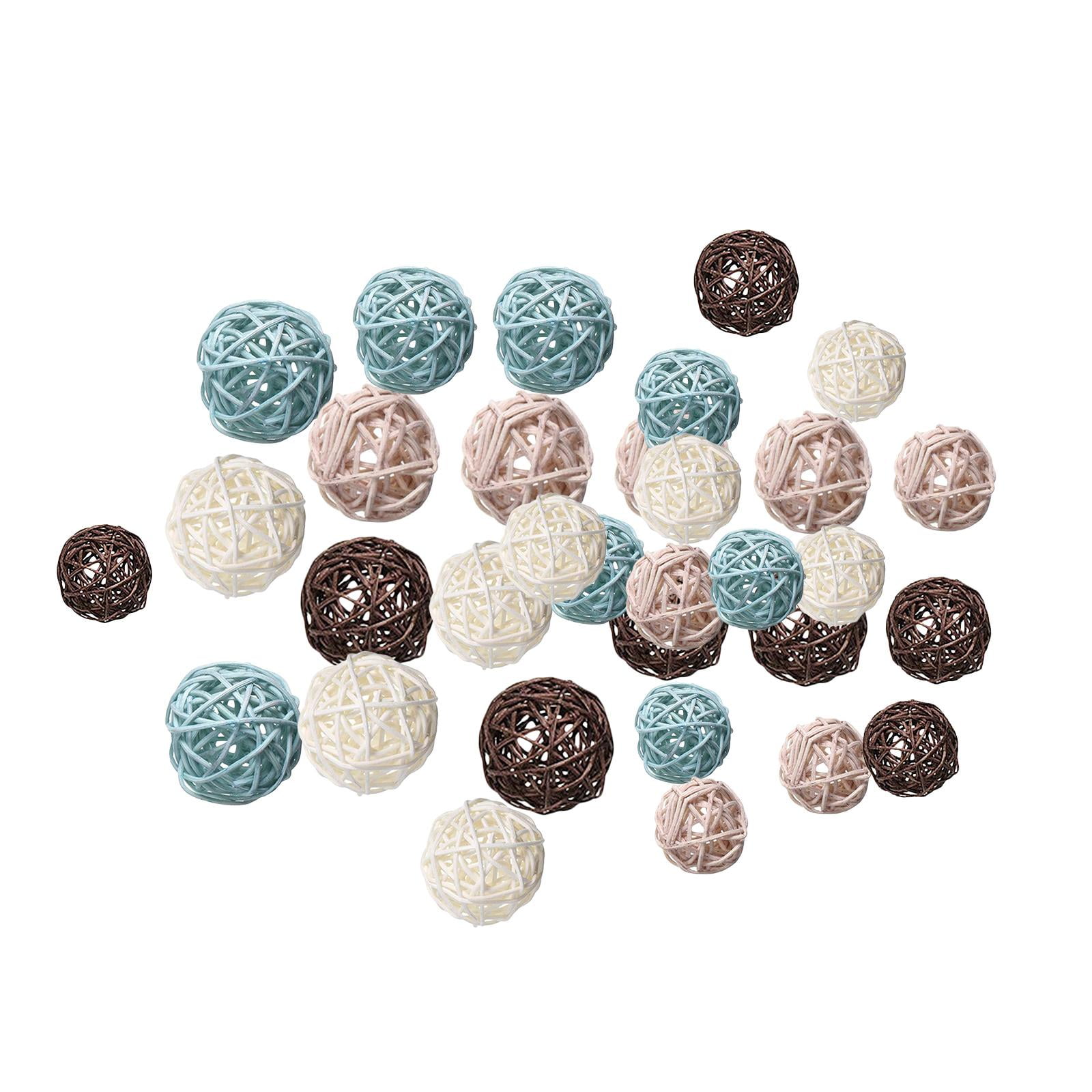 Click here for Guool 32x Decorative Rattan Balls White Wooden Bro... prices