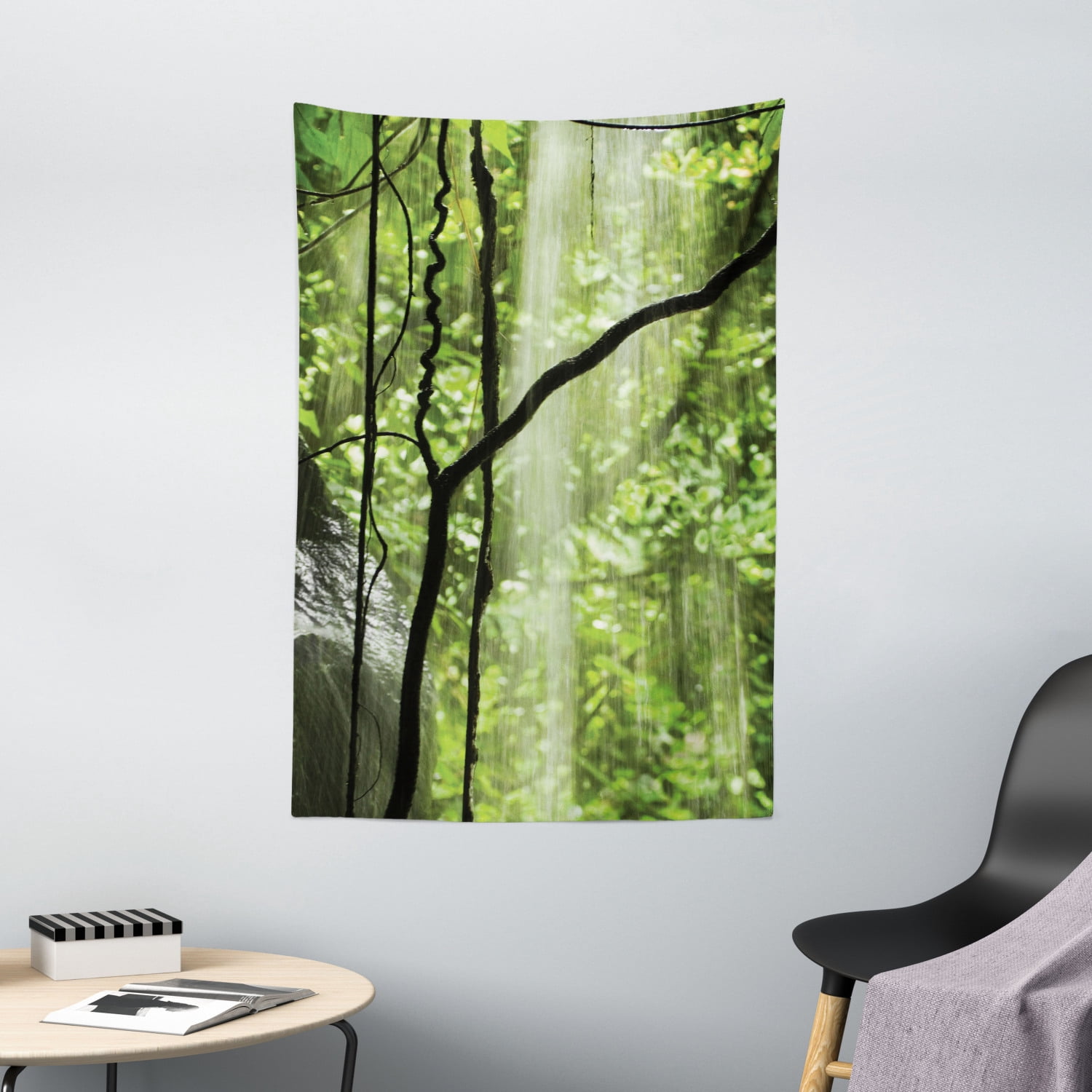 Rainforest Decorations Wall Hanging Tapestry, Jungle View with ...