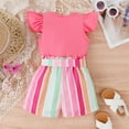 PatPat Toddler Girls Outfits Baby Little Girl Clothes Sets 2pcs Sweet Girly Flutter Sleeve Top ...