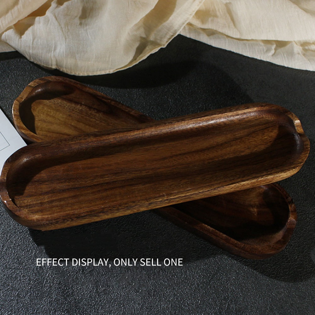 Buy Teak Rectangular Wooden Plate Small Leaf Acacia Fruit Plate Snack ...