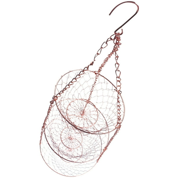 3 Tier Fruit Basket, Vegetable Kitchen Storage Basket Chain Hanging ...