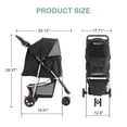 Gianna 3-Wheel Pet Stroller for Dogs, Jogging Stroller with Breathable ...