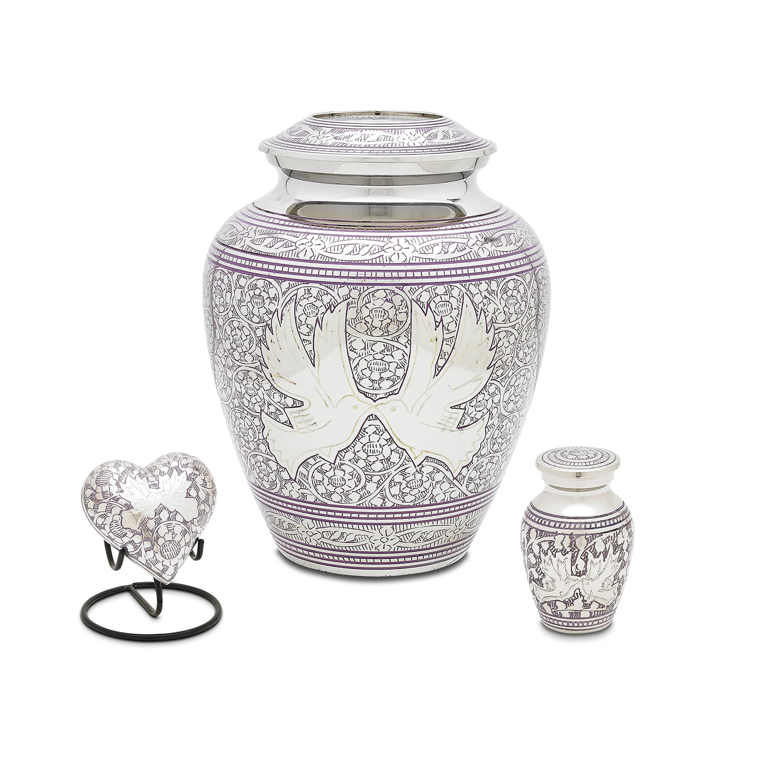Purple Loving Doves Urn Set - Walmart.com