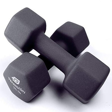 Fitness Alley 20lb Neoprene Dumbbell Set Coated for Non Slip Grip - Hex ...
