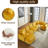 HD JUNTUNKOR Oversized Modular Corduroy U-Shaped 7 Seat Sectional Sofa ...