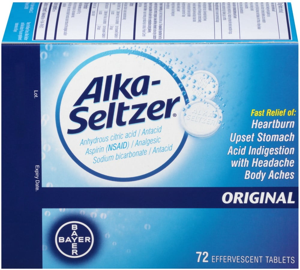Alka-Seltzer Effervescent Tablets, Original 72 ea (Pack of 4) - Walmart ...