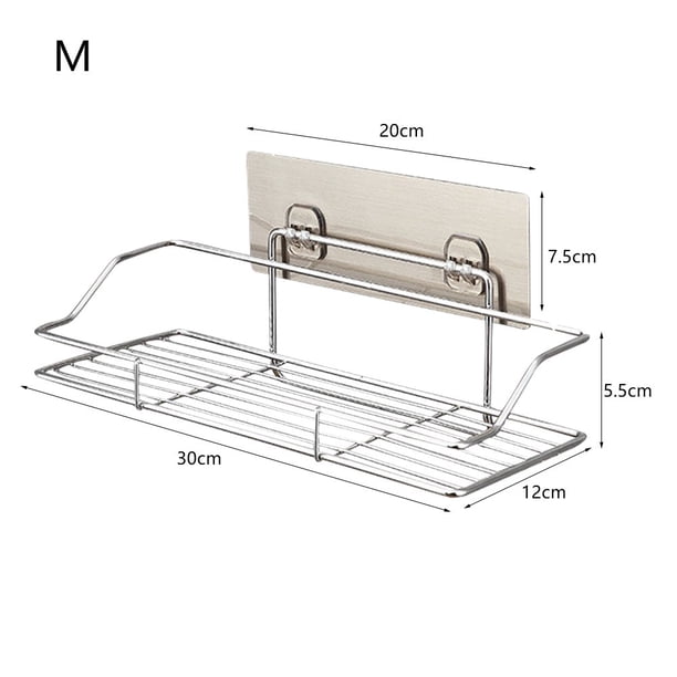 Bathroom Wall Mount Rack Stainless Steel Shower Bath Storage Holder ...
