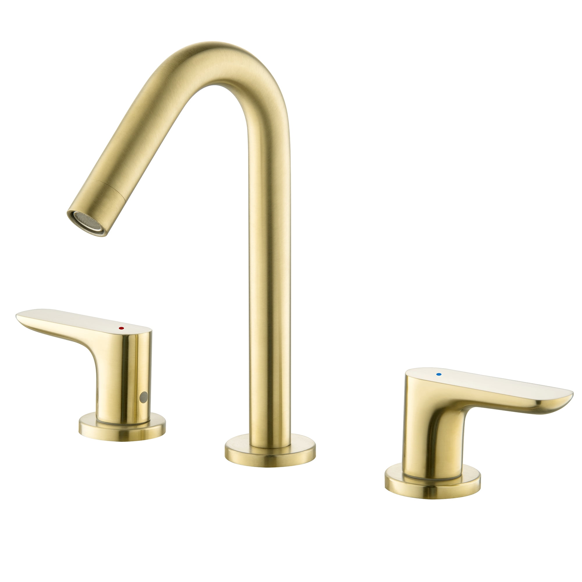 Three Hole Bathroom Sink Faucet, Two Handle Deck Mounted Brass ...